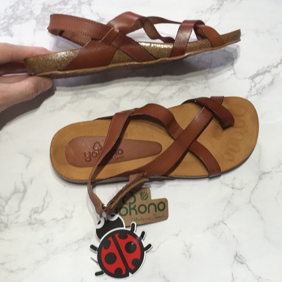 Yokono | Shoes | Yokono 9 Ibiza Leather Strappy Sandal Toe Loop | Poshmark